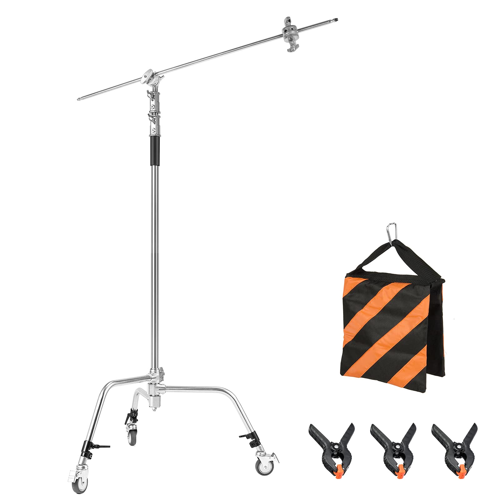Soonpho 100% Stainless Steel Heavy Duty Light Stand with Wheels ...