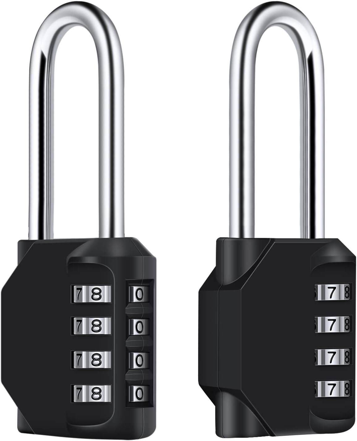 Combination Padlock, [2.6 inch Long Shackle] [2 Pack] Diyife 4 Digit ...