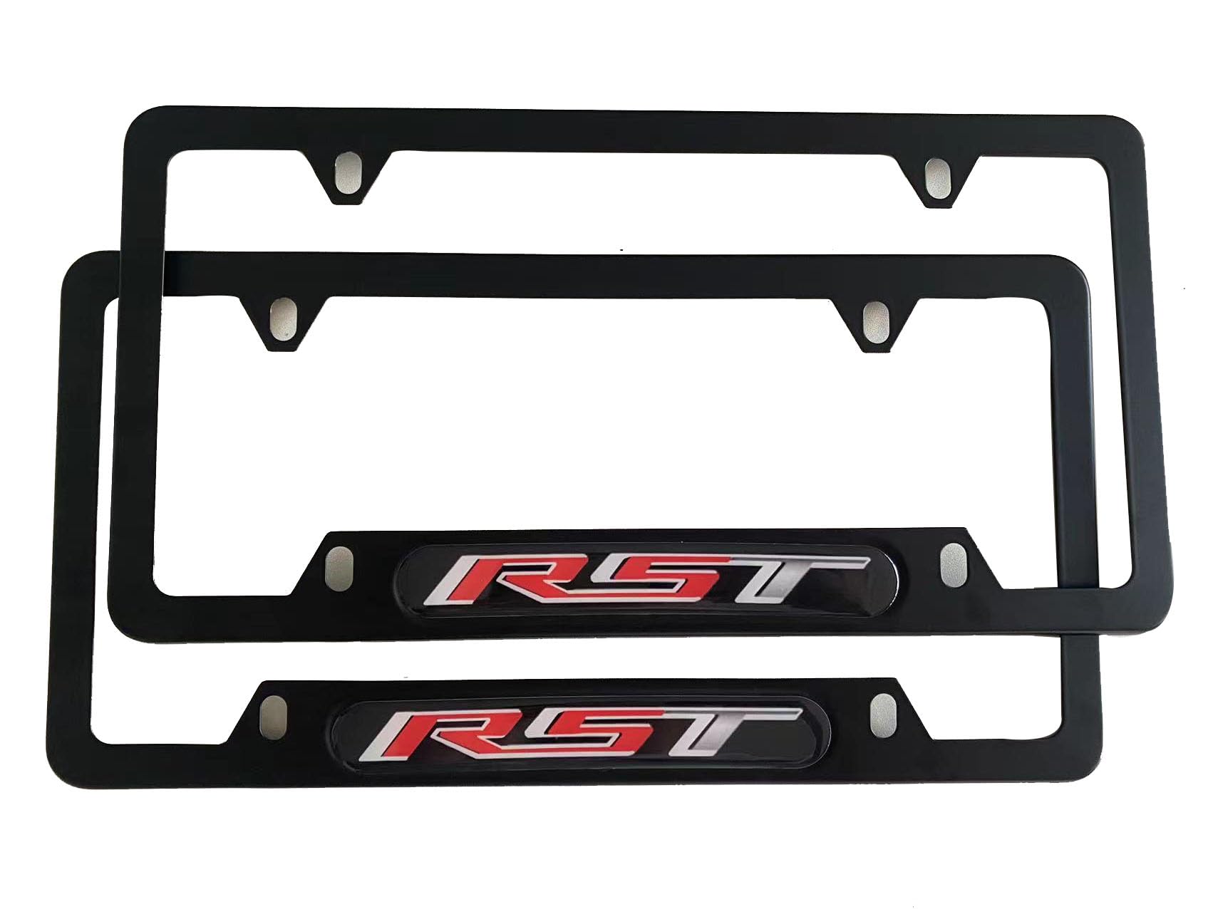 Amazon.com: RST License Plate Frame Cover Holder, Black for Silverado ...