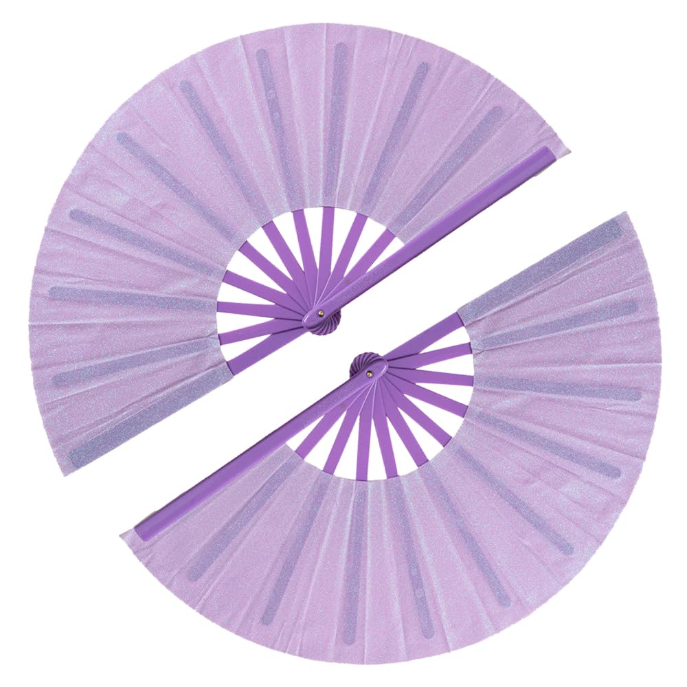 Amazon.com: Tkocisa 2 Pack Large Folding Hand Fans Clack Handheld Fan ...