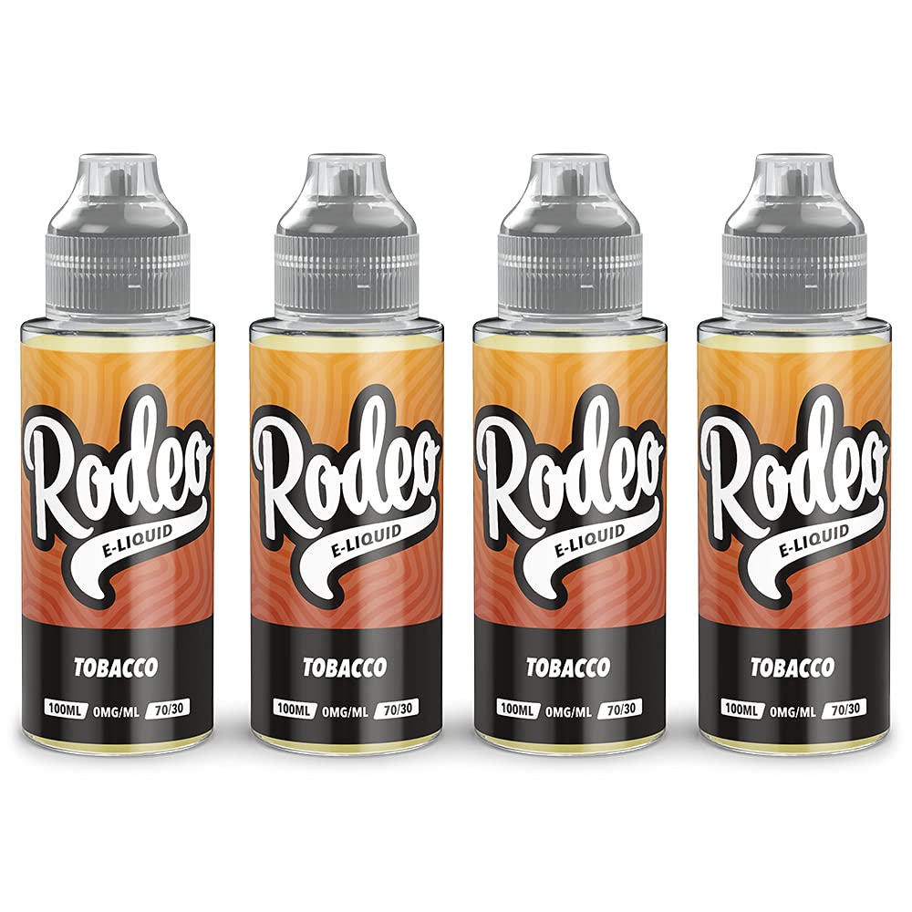 Rodeo Vape Liquid 4 x 100ml Tobacco Vape Juice E Liquid 70/30 Ecig ...