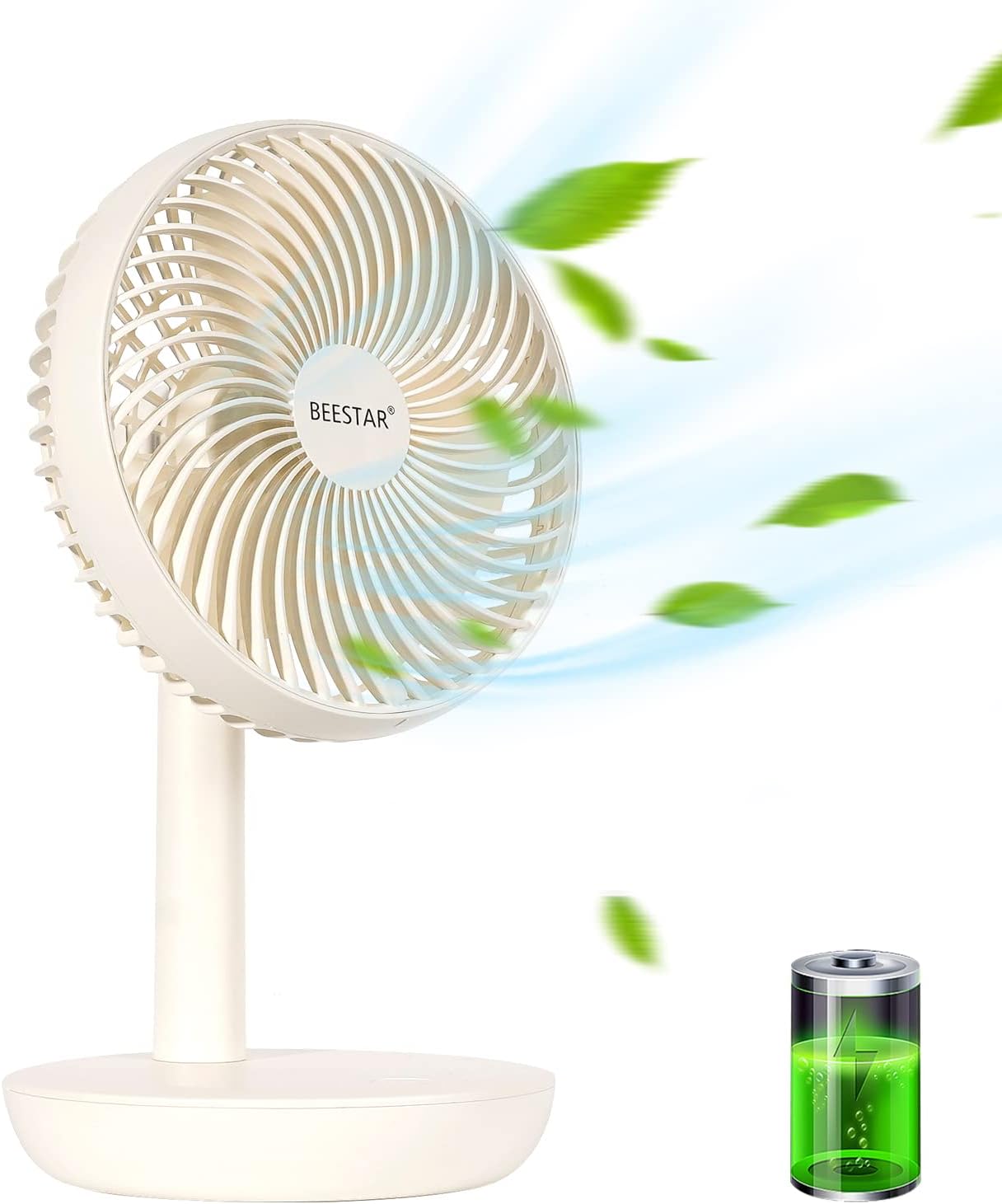 Amazon.com: BEESTAR 6 Inch Battery Powered Fan,2000mAh Rechargeable Fan ...