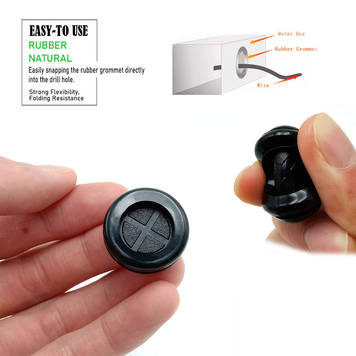 Snapklik.com : 3/4 Rubber Grommets For Wiring, 5/8 In ID Double-Sided ...