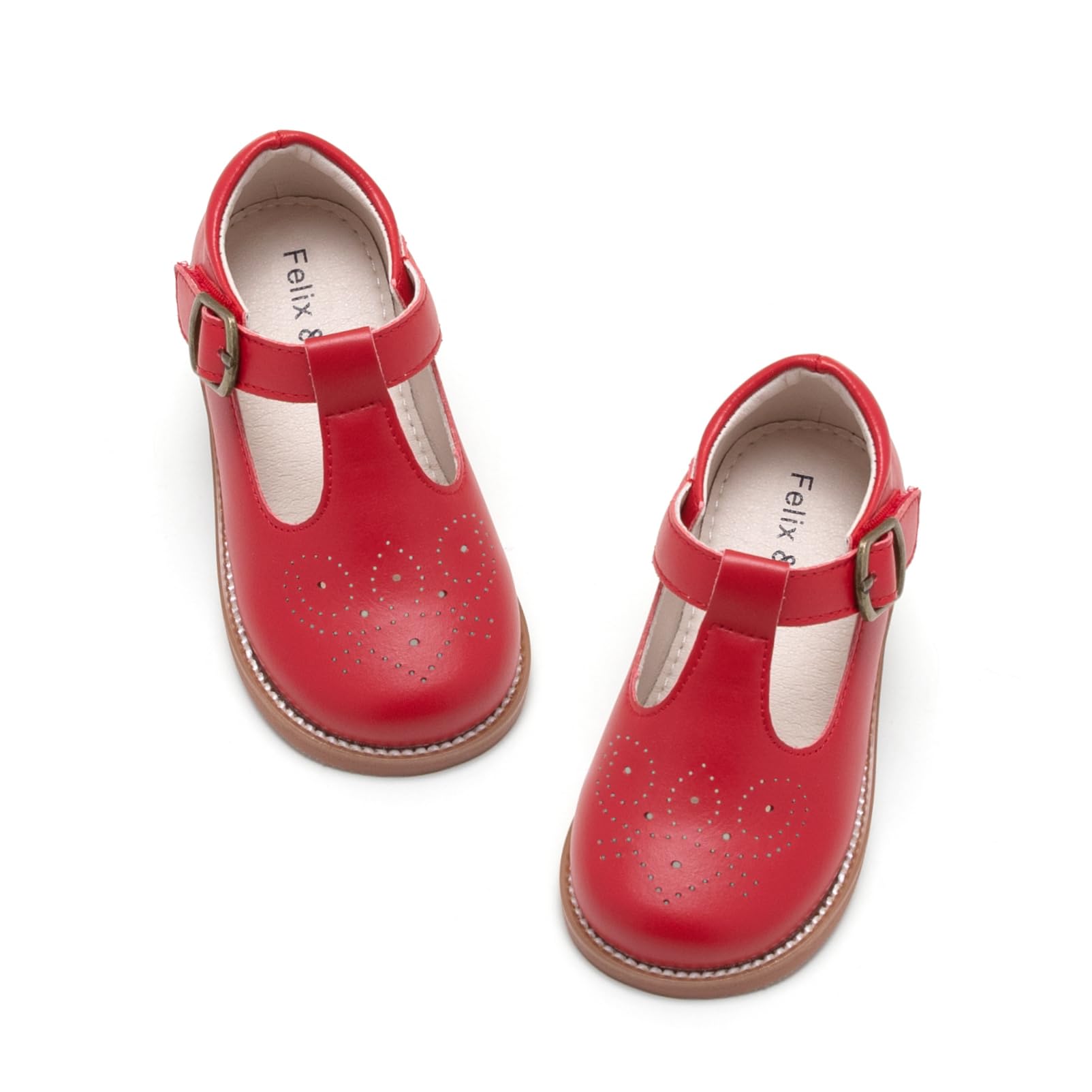 Snapklik.com : Felix & Flora Toddler Little Girl Red Mary Jane Dress ...