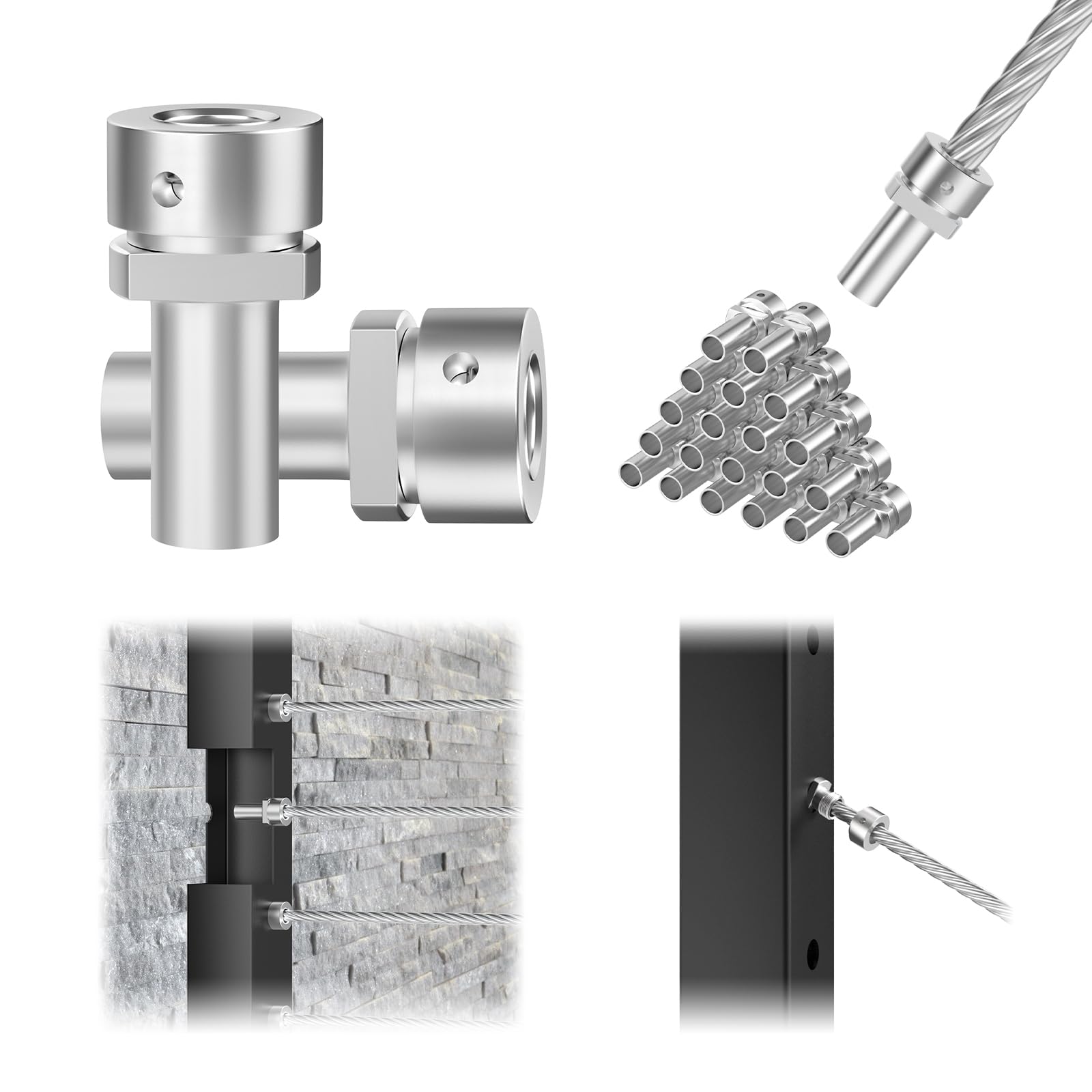 Snapklik.com : 20 Pack 3/16" Cable Railing Anchor Terminal, T316 ...