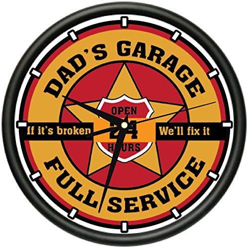 Amazon.com: SignMission Dad's Garage Wall Clock Man Room car Mechanic ...