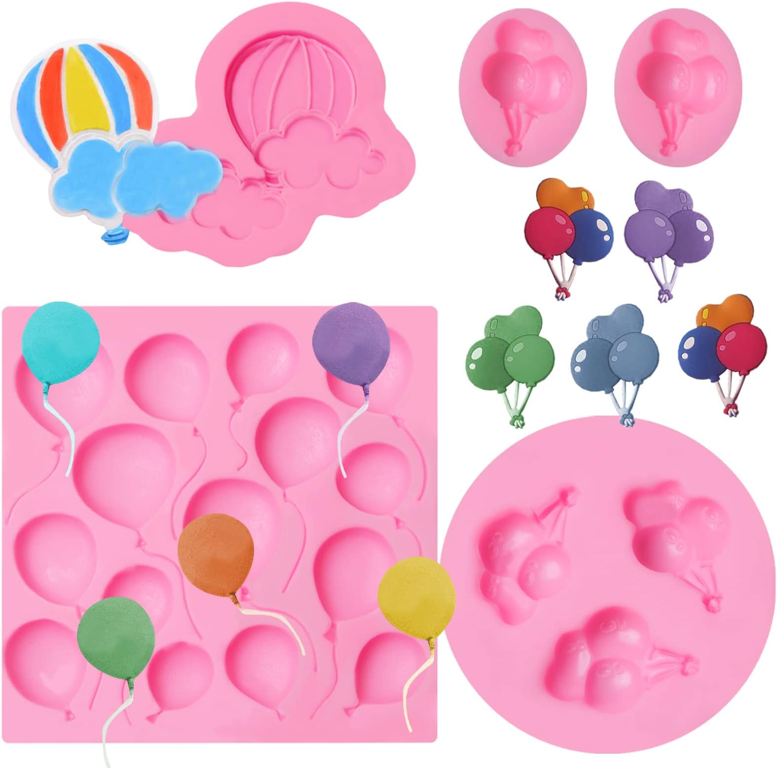 Amazon.com: Tiuyzsle 3pcs/Set Hot Air Balloon Silicone Mold Fondant ...