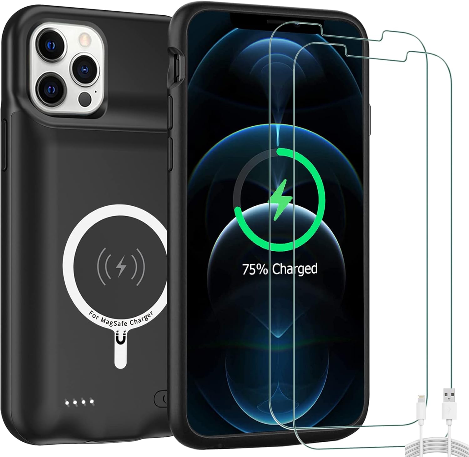 Amazon.com: Battery Case for iPhone 12/12 Pro, 10000mAh High-Capacity ...