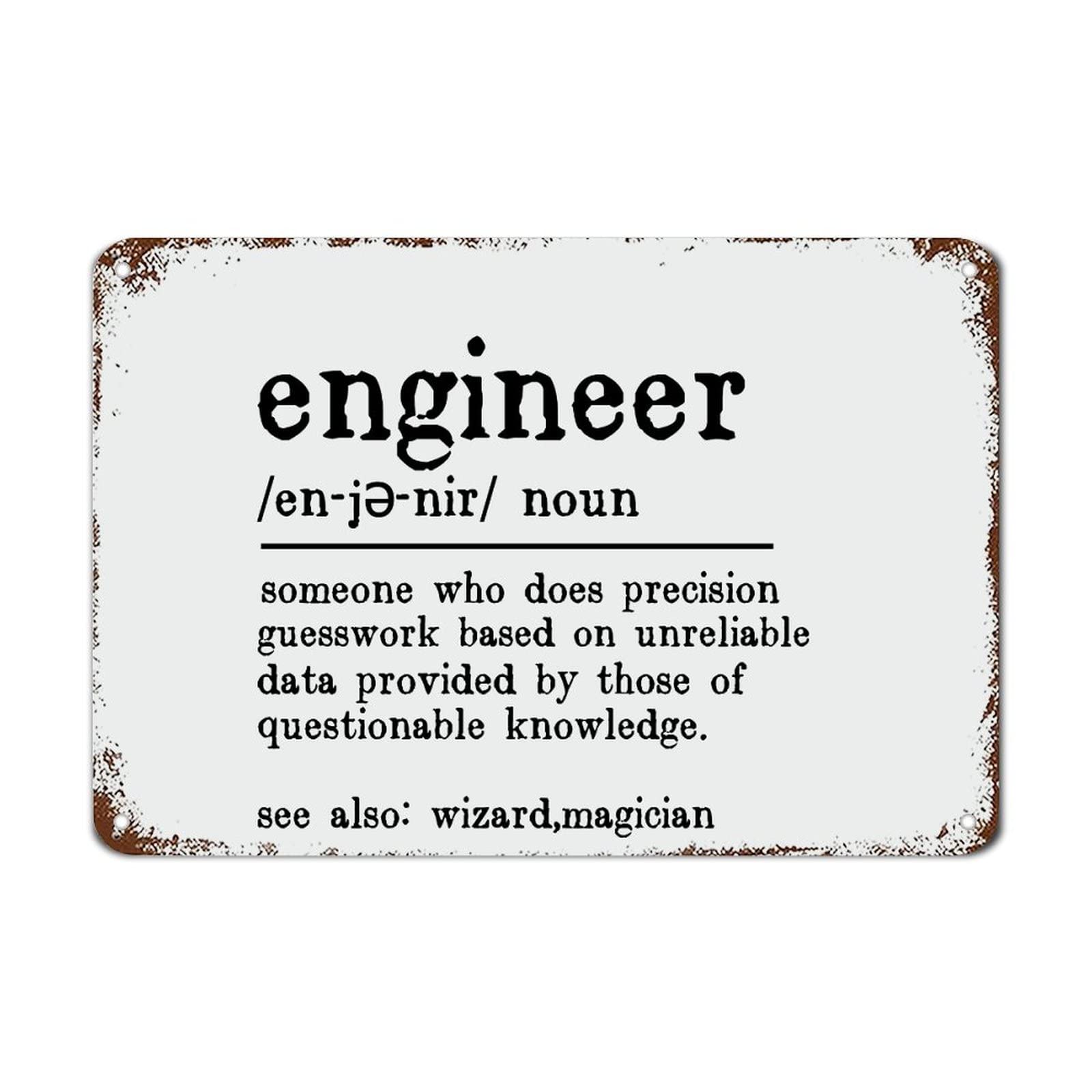 Amazon.com: Engineer Definition Metal Sign Engineer Metal Tin Sign ...