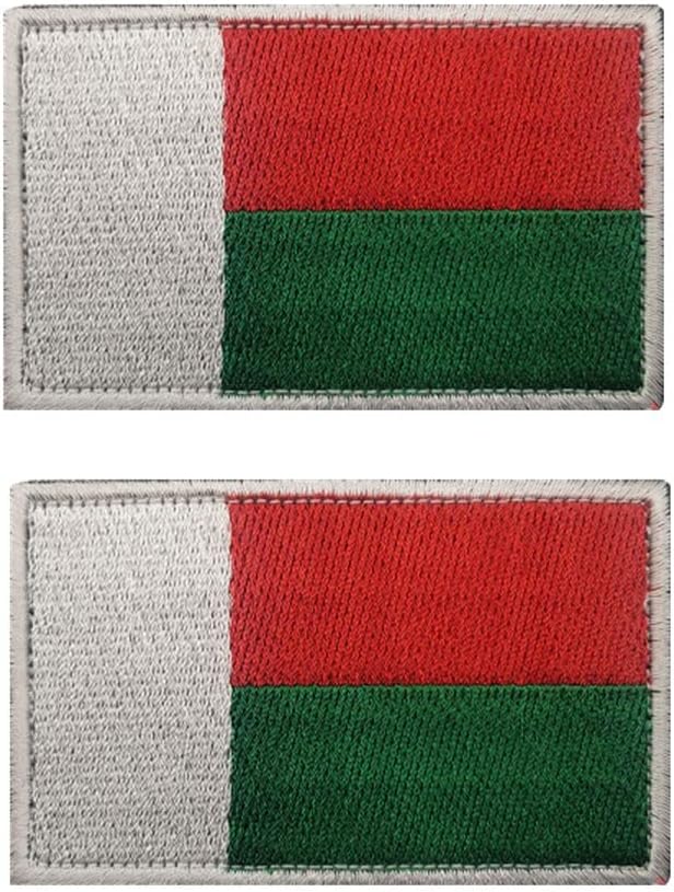 Amazon.com: Uijokdef 2 PCS Madagascar Flag Patches Hook and Loop Fastener Embroidered Tactical ...