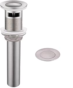 Amazon.com: Brushed Nickel Bathroom Sink Drain Stopper Push Pop Up ...