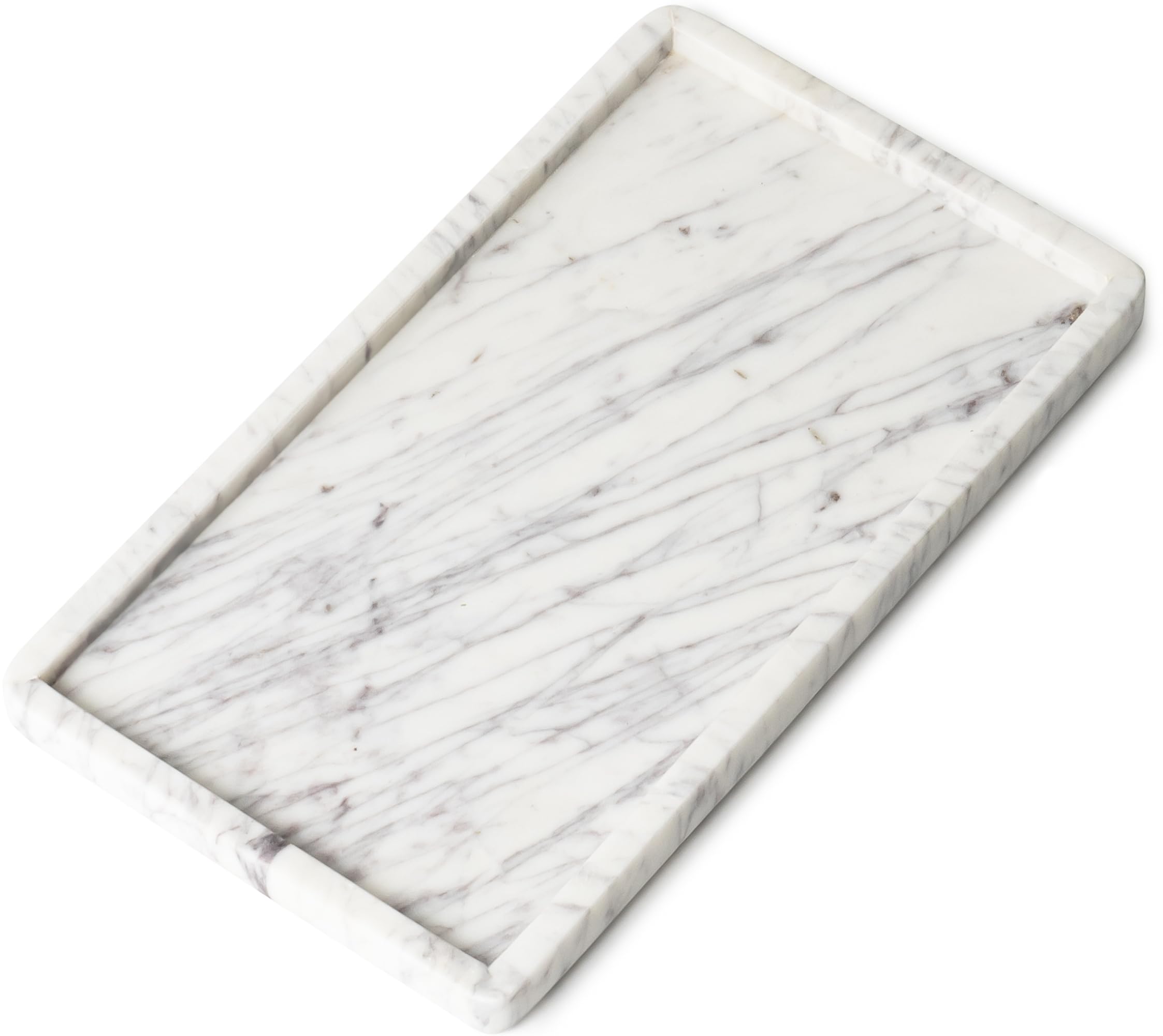 Amazon.com: Cork & Mill Marble Tray for Bathroom Countertop, Kitchen ...