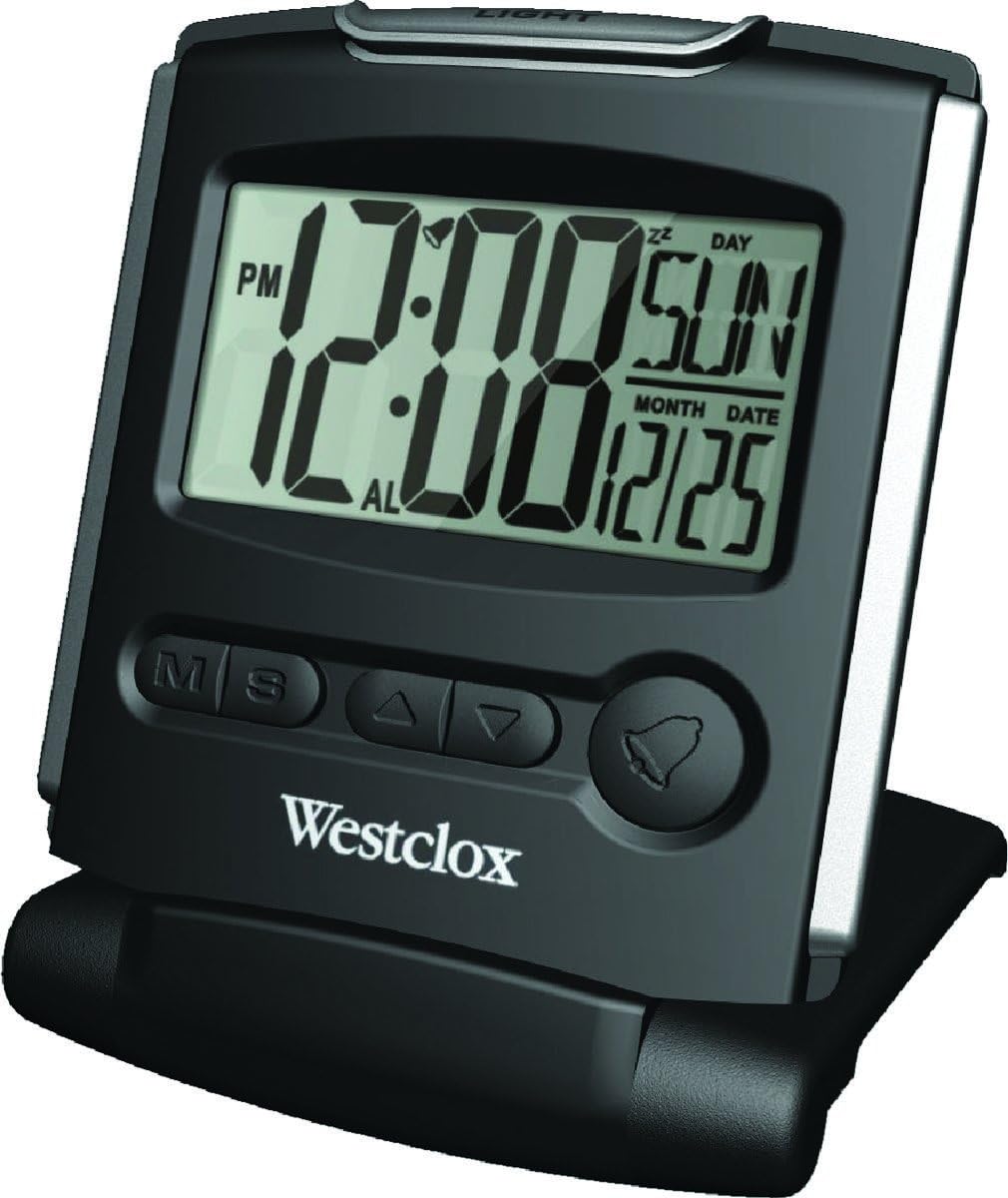 Amazon.com: Westclox 47508s Travelmate Lcd Travel Folding Alarm Clock 5 ...
