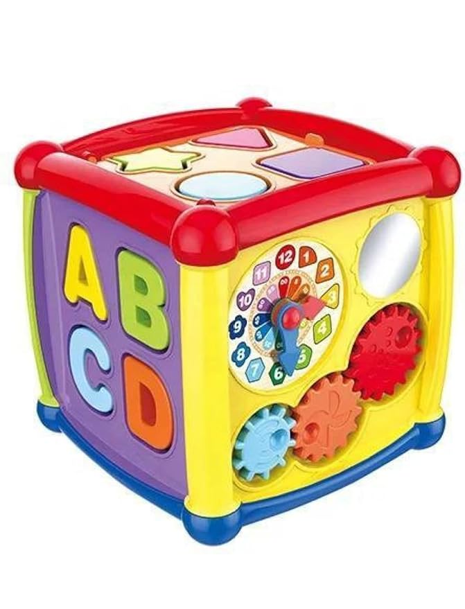 Toyshimmer 6 Sided Musical Geometric Cube Toy Blocks Math Montessori ...