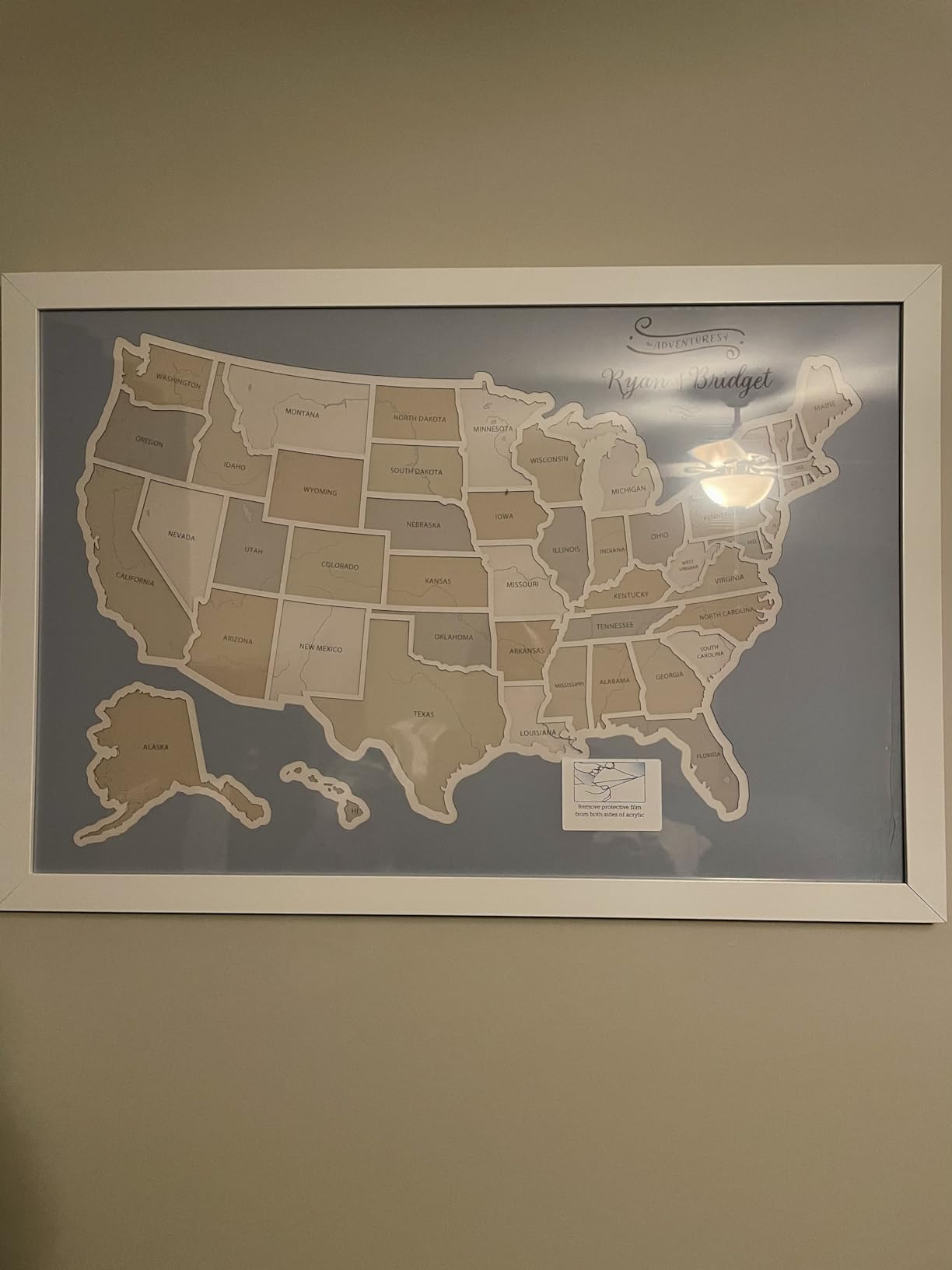 $27/mo - Finance Personalized 50 States USA Photo Map - Frame Optional ...