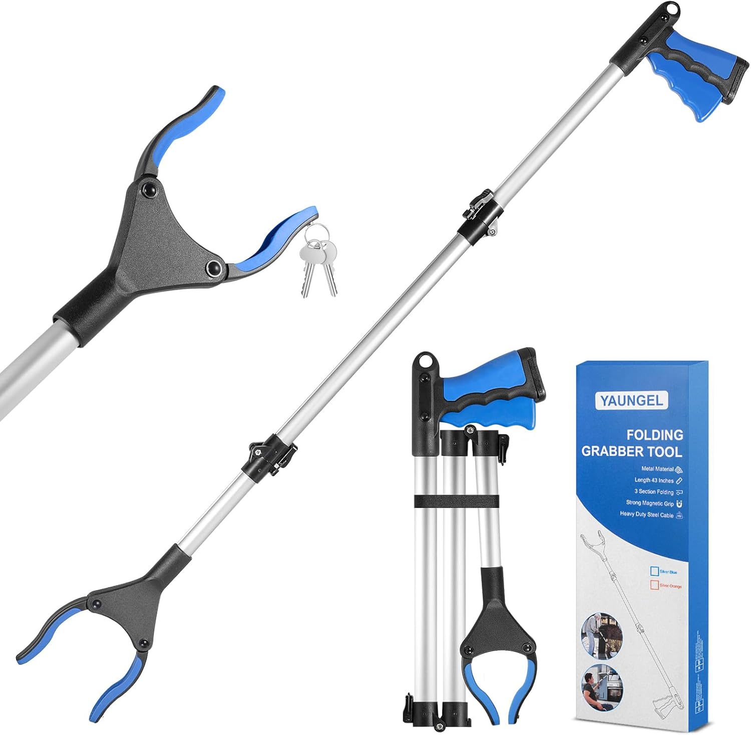 YAUNGEL 108 cm/43in Grabber for Seniors, Folding Gripper with Magnetic ...