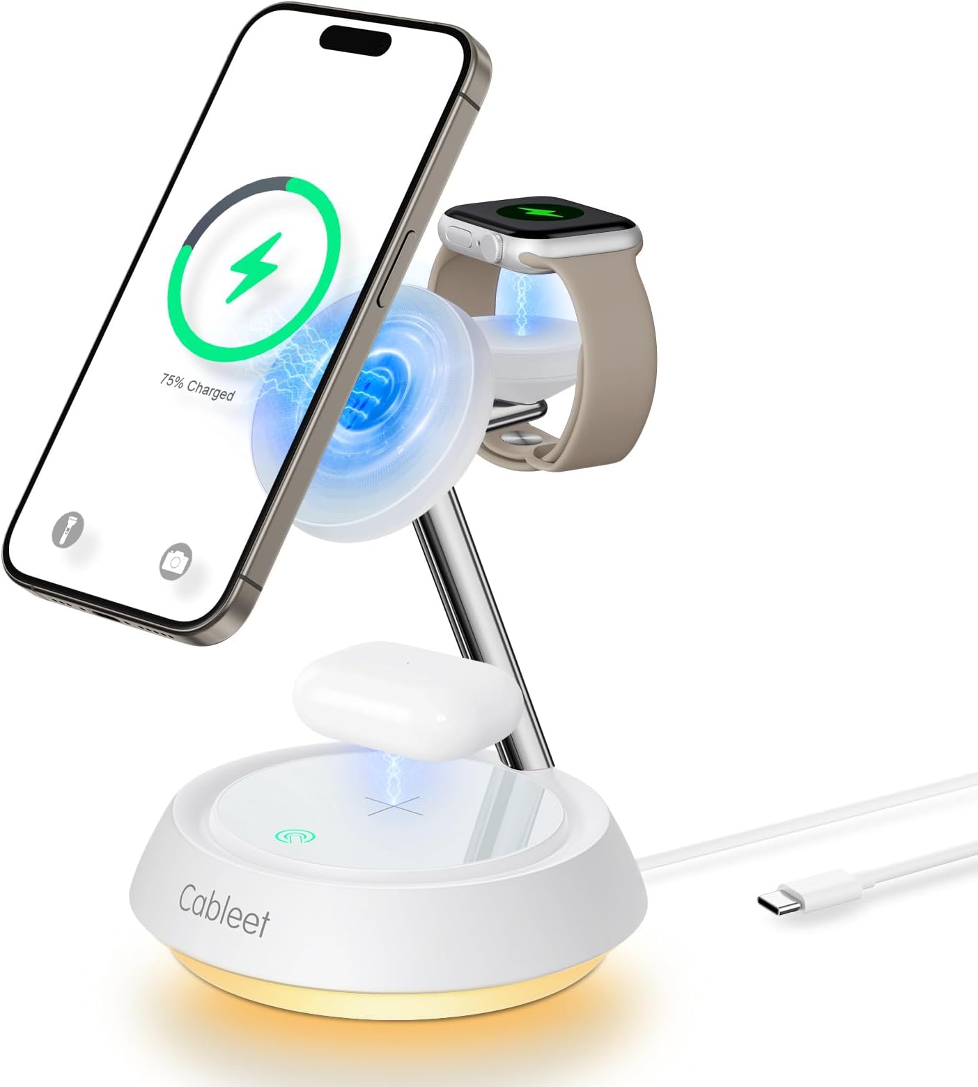 Amazon.com: Cableet 3 in 1 Charging Station for Apple MagSafe Charging ...