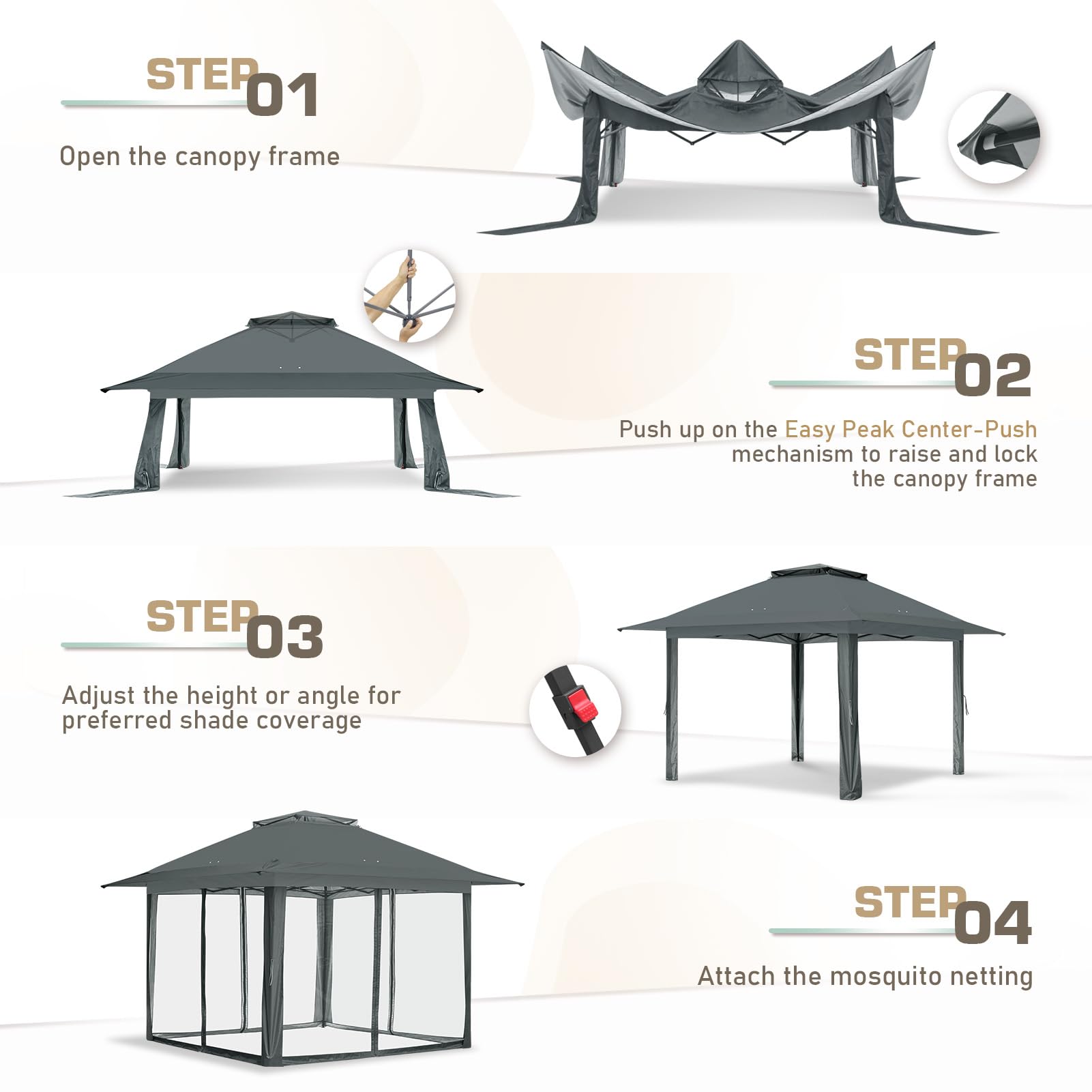 Snapklik.com : EAGLE PEAK 13x13 Pop Up Gazebo