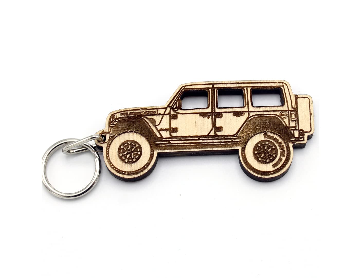 Amazon.com: Jeep® Wrangler JLU (4DR) Rubicon Wooden Keychain - Made in ...