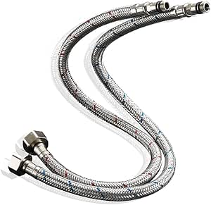 Haiba Pack of 2 Kitchen/Basin Monobloc Mixer Tap Connectors Flexi Pipes Tails British Standard ...