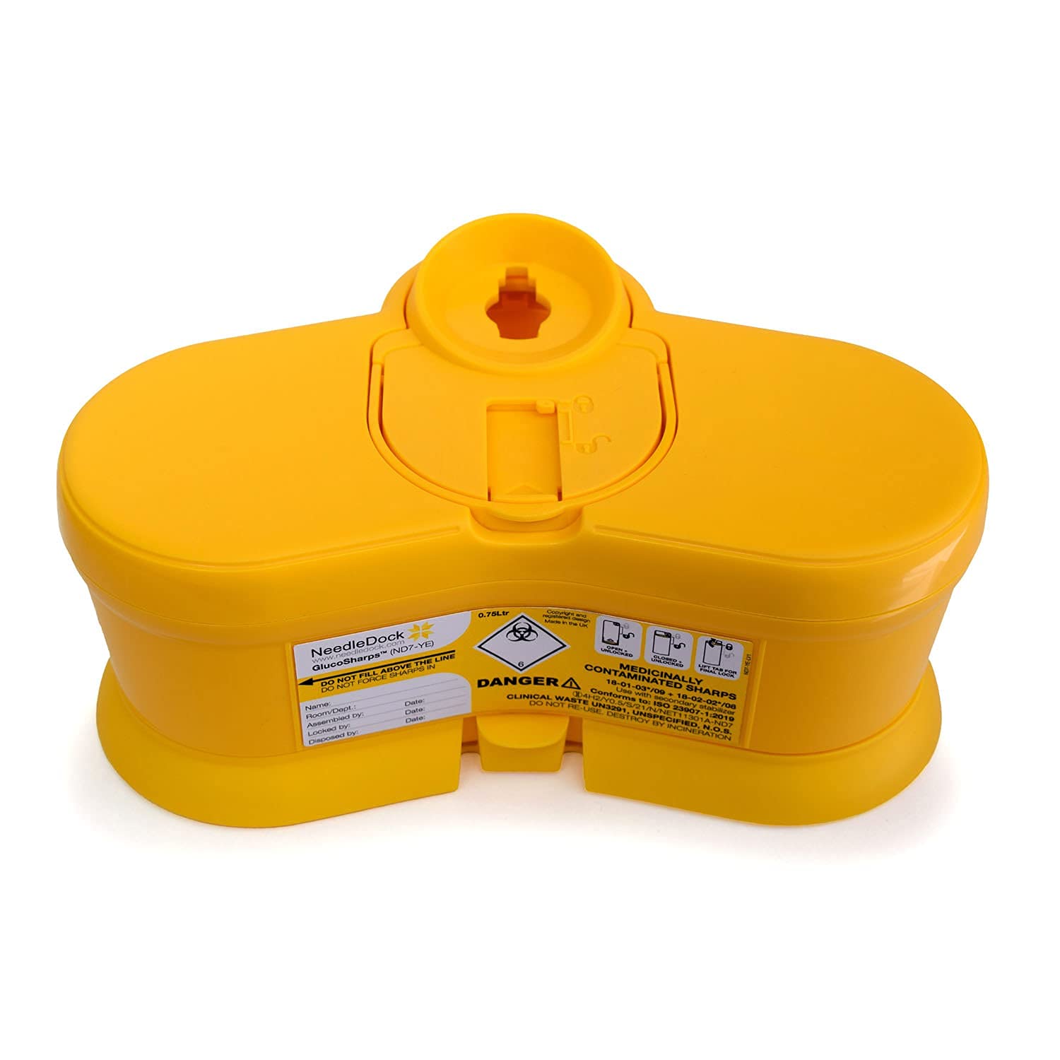 Buy NeedleDock GlucoSharps Sharps Bin – Single Pack & Base – Stylish ...