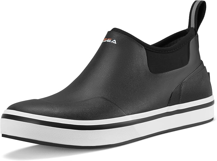 Amazon.com | HISEA Men's Deck Shoes Waterproof Ankle Rain Boots ...
