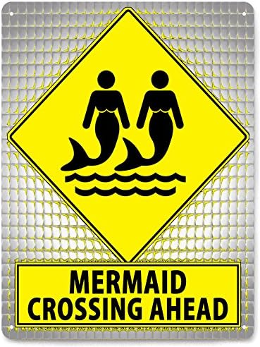 Amazon.com: Mermaid Crossing street metal sign funny office gift ...