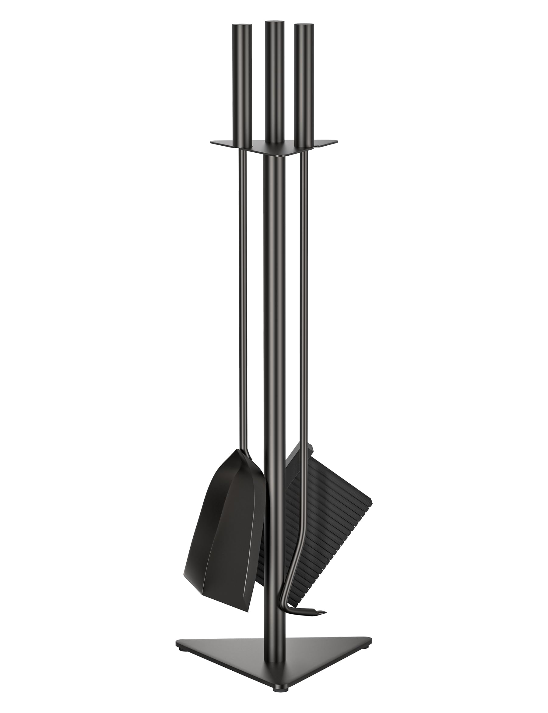 VODA Fireplace Tools Set, 4 Pcs 22.8 Inch Fireplace Tools Black Cast ...