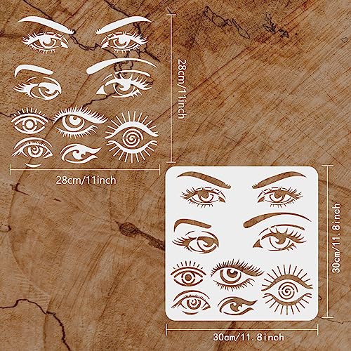 FINGERINSPIRE Eye Stencils for Painting 30x30cm Beautiful Eyes Stencils ...