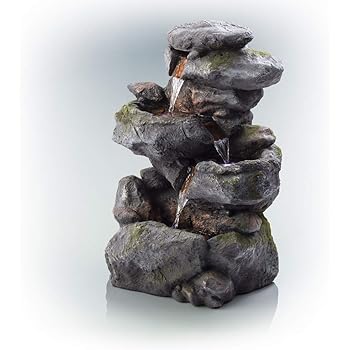 Amazon.com : Kimball Rock Water Fountain: Outdoor Water Feature for ...