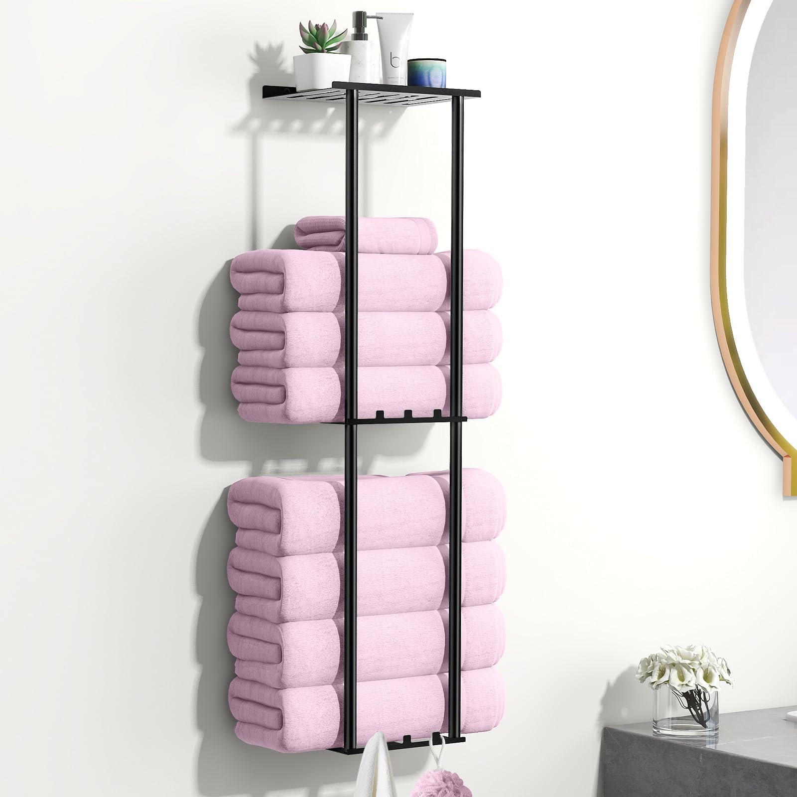 Amazon.com: KLJKPA Towel Racks for Bathroom, Towel Storage with 3 Tier ...