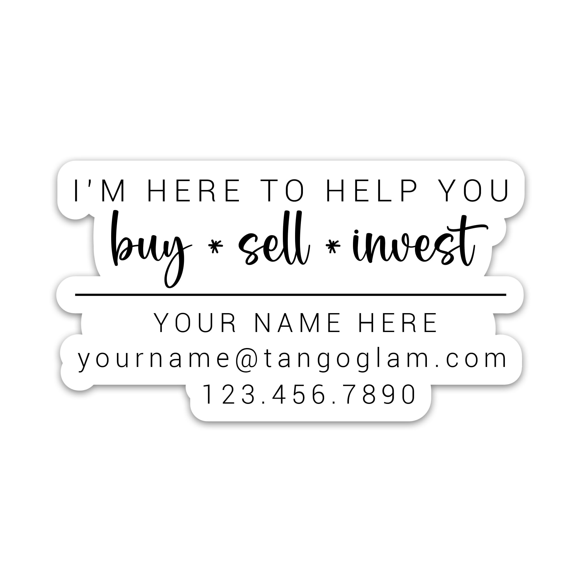 Amazon.com: TANGOGLAM Personalized Real Estate Agent Vinyl Waterproof ...