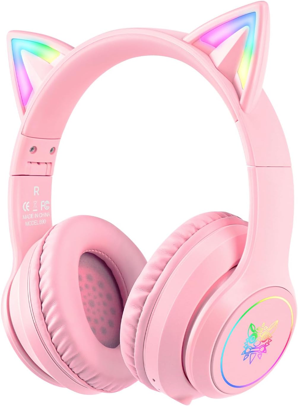 Amazon.com: SIMGAL Pink Bluetooth Cat Ear Headphones for Kids & Adults ...