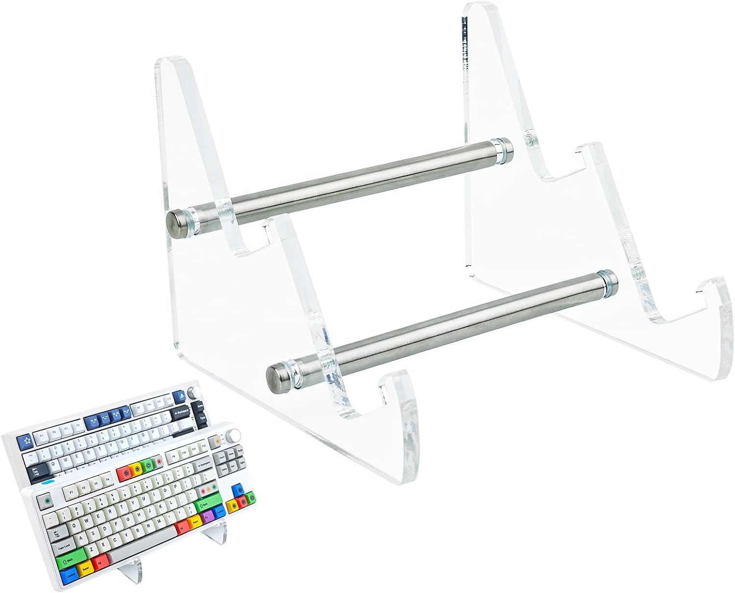 Amazon.com: GEKUCAP 2 Tier Transparent Acrylic Keyboard Display Stand ...