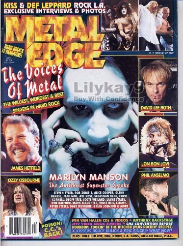 Metal Edge hard Rock Magazine January 1997 Kiss Def Leppard Marilyn ...