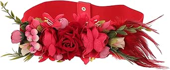 Amazon | [KJHBV] べると ベルト ブライダルサッシュ フラワーウエストバンド ウェディングアクセサリー ローズウエストバンド 衣類 付属品 逃す ファブリック Belt ...