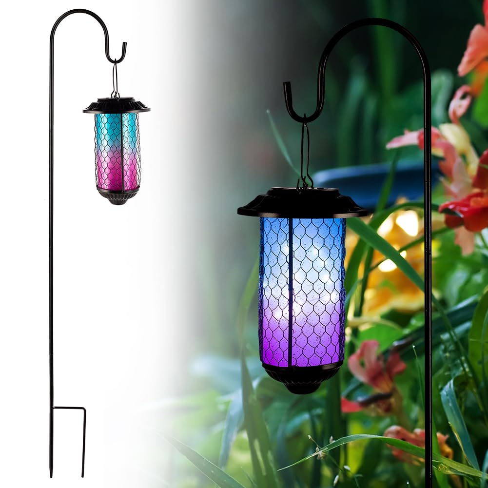 Amazon.com: YELENEW Solar Lanterns Outdoor Waterproof Hanging Solar ...