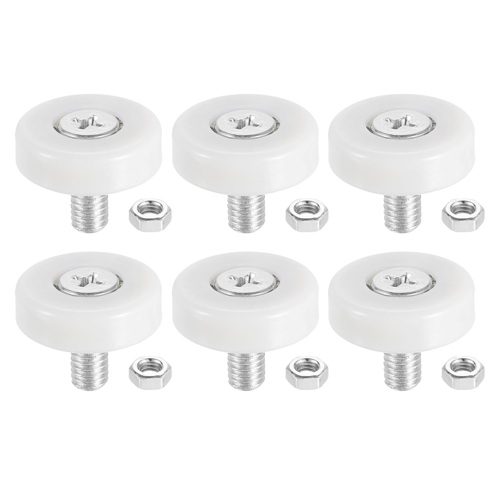 uxcell 6 Pack Drawer Rollers, 22mm Plastic Drawer Pulley Sliding ...