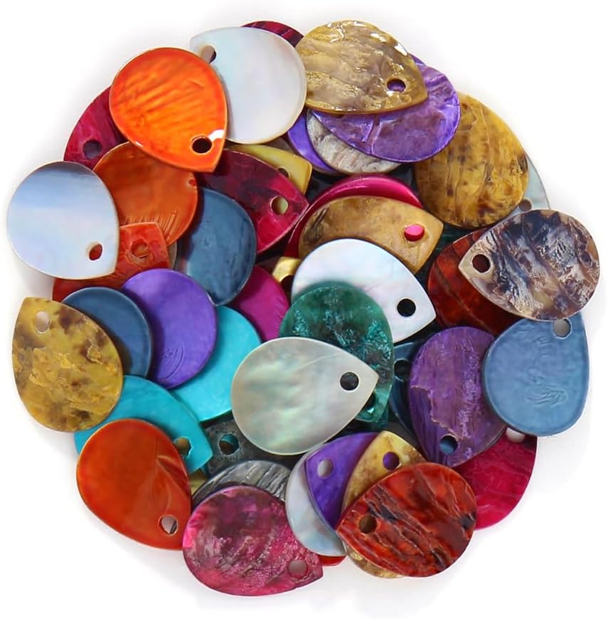 Amazon.com: Firstmeet 60pcs Shell Beads Natural Mussel Shell Waterdrop ...