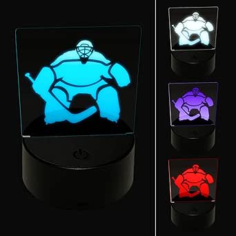 Sniggle Sloth Hockey Goalie Goalkeeper with Stick 3D Illusion LED Night ...