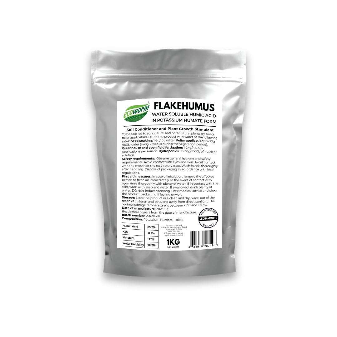 Humic Acid - Potassium Humate Flakes - 1kg I POTASH, FULVIC, CHELATORS ...