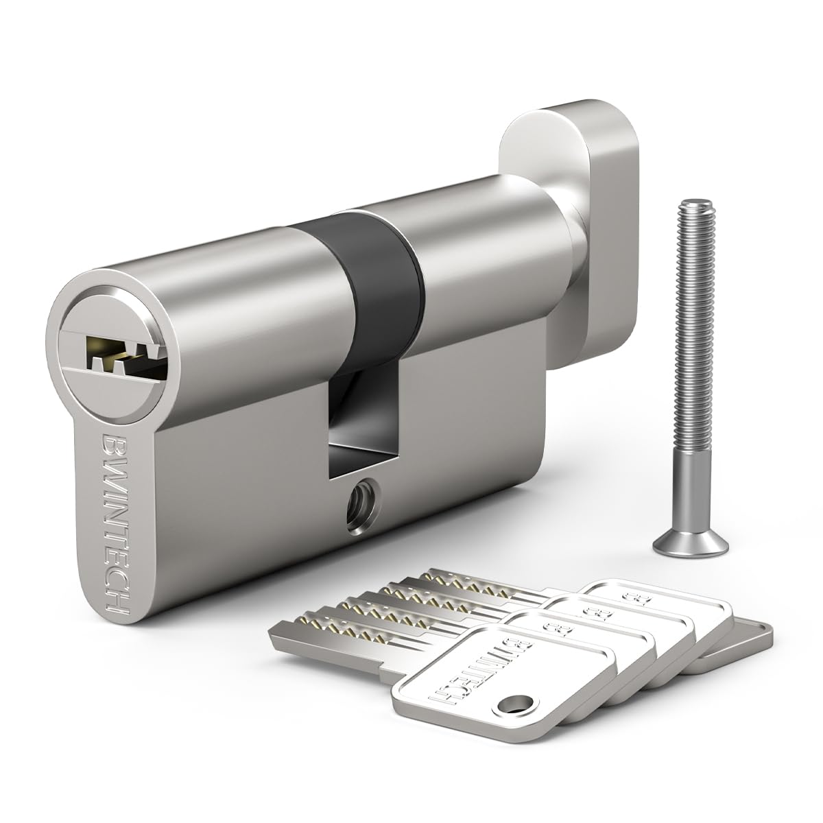 Bwintech 1 stuks 30T/30 mm Euro Messing Cilinder, 60mm Thumbturn/Key ...