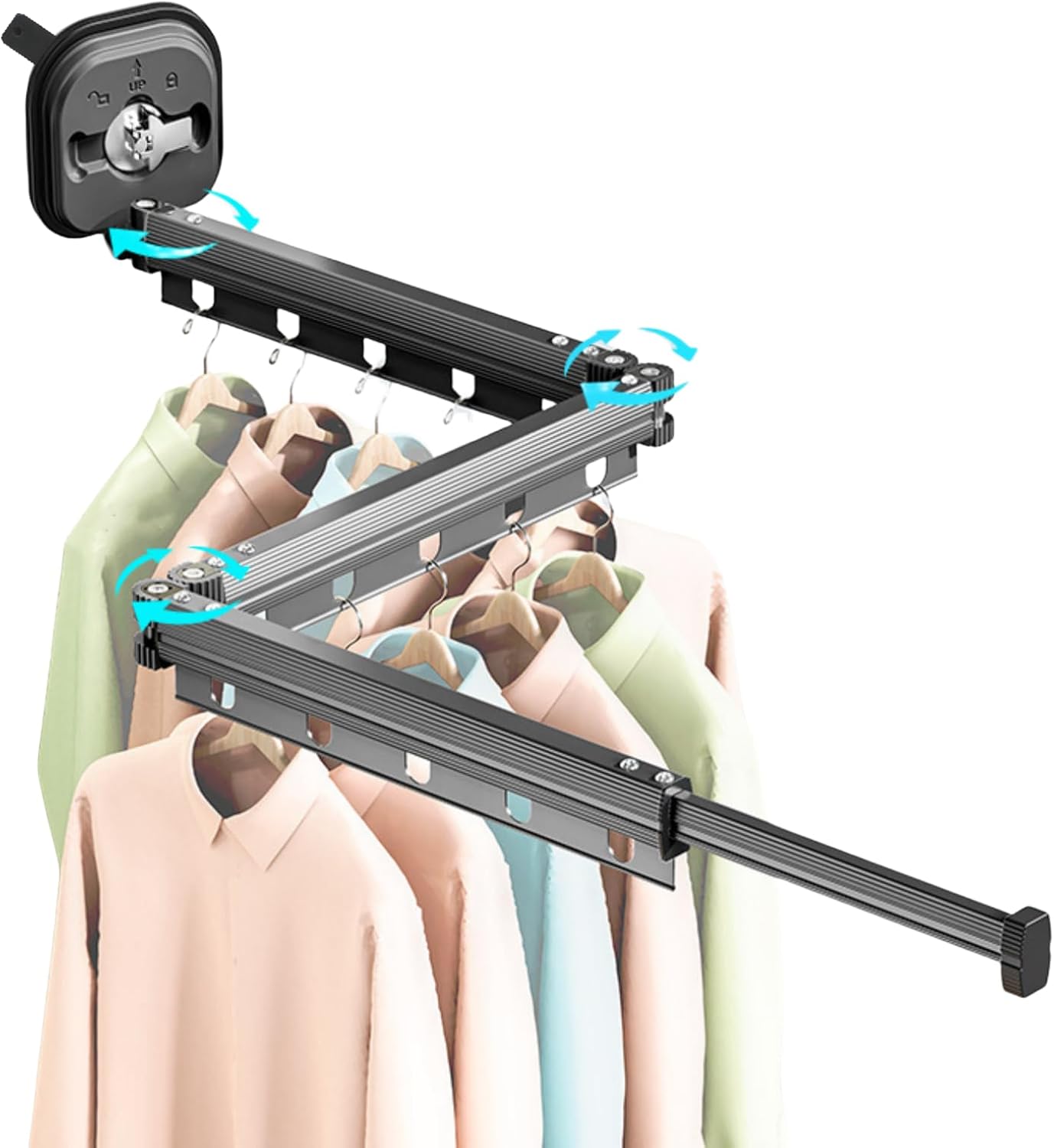 Amazon.com: Longzhuo Wall Mounted Clothes Drying Rack, Folding Laundry ...