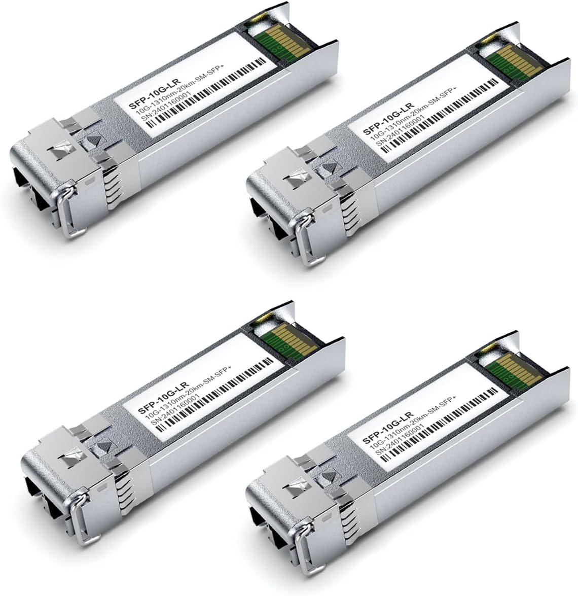 Amazon.com: Paquete de 4 módulos SFP+ 10GBase-LR LC, monomodo 1310nm, transceptor de fibra ...