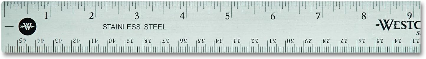 Amazon.com : Westcott ZC-24 Zero Center Stainless Steel Metal Ruler ...