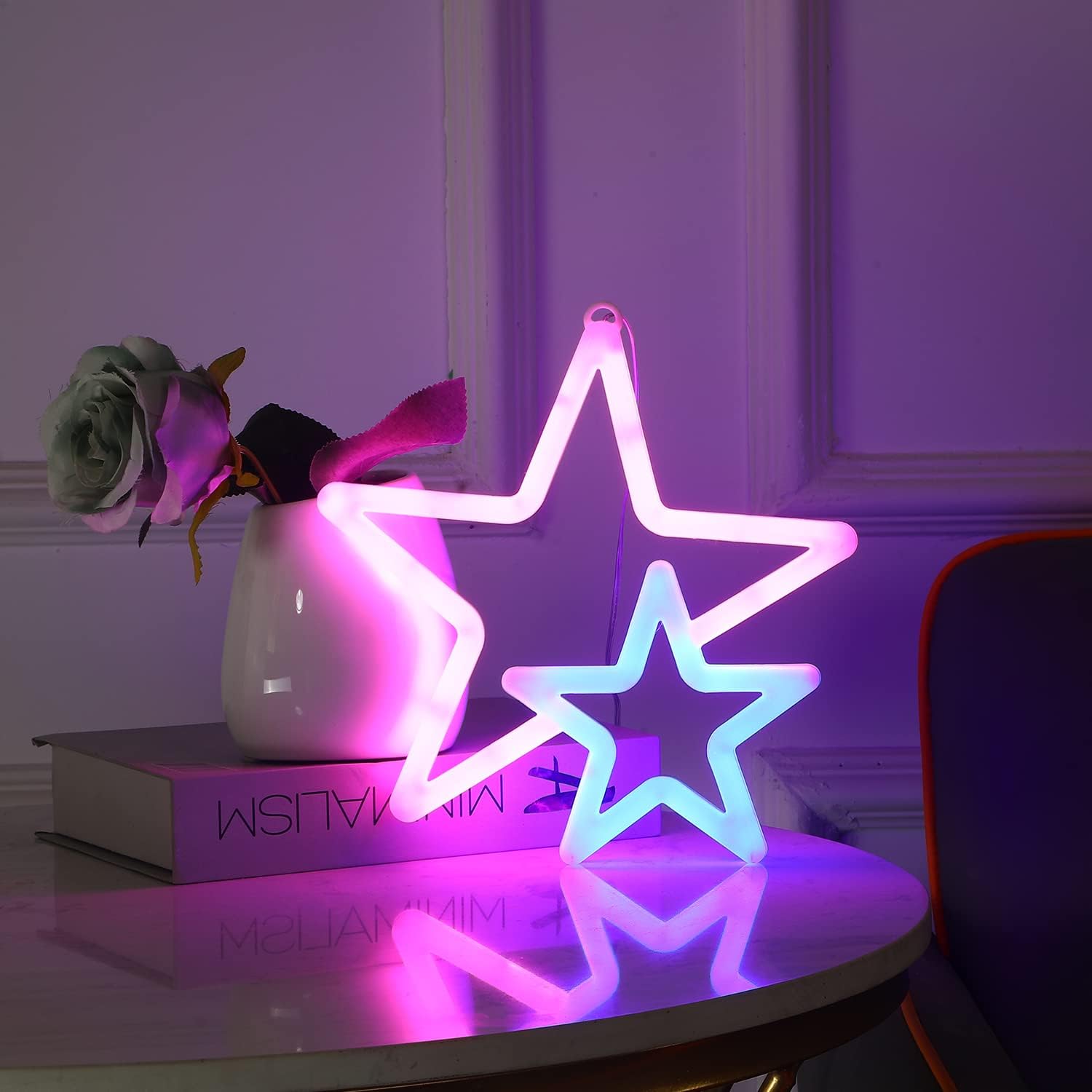 AoMeiJia LED Star Neon Campaign, Battery or USB Power Supply, for ...