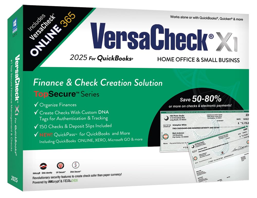Amazon.com: VersaCheck X1 2025 for QuickBooks + VersaCheck ONLINE Gold ...
