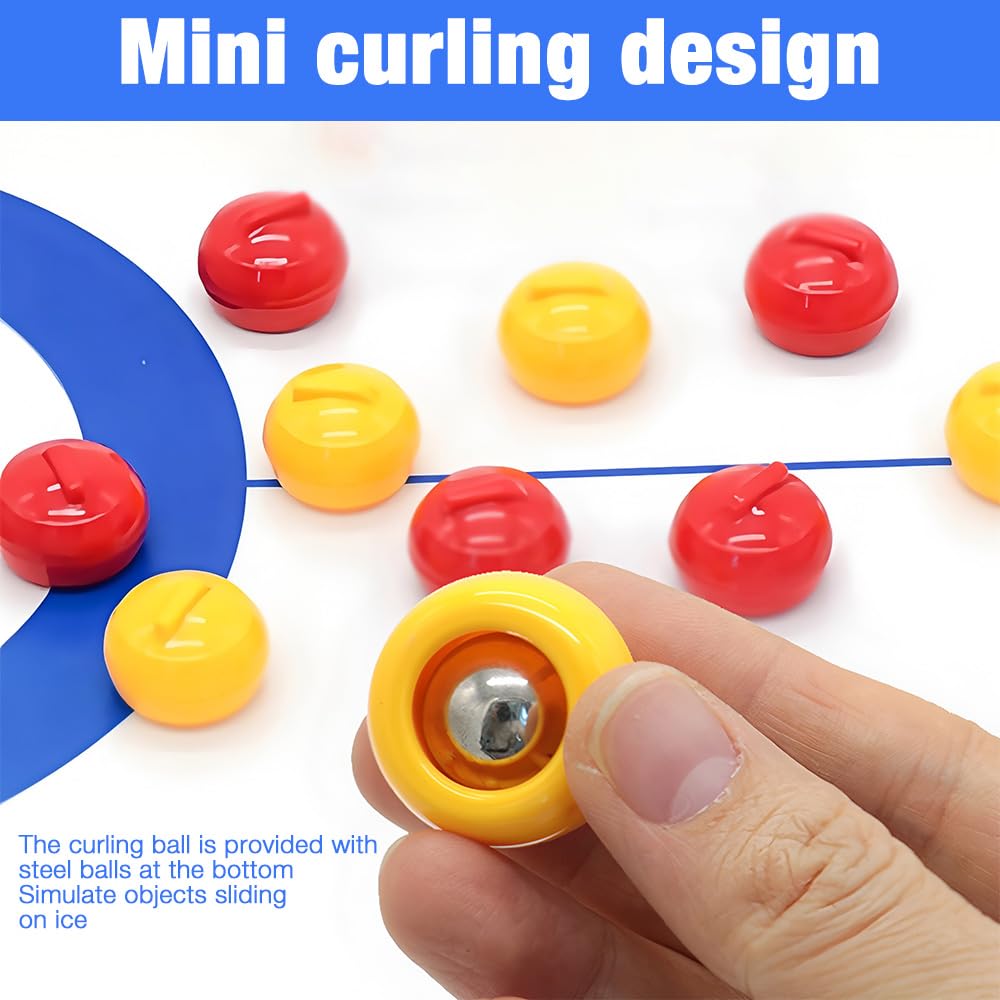 CLIUNT 2 in 1 Tabletop Curling Game, Portable Team Board Games, Curling ...