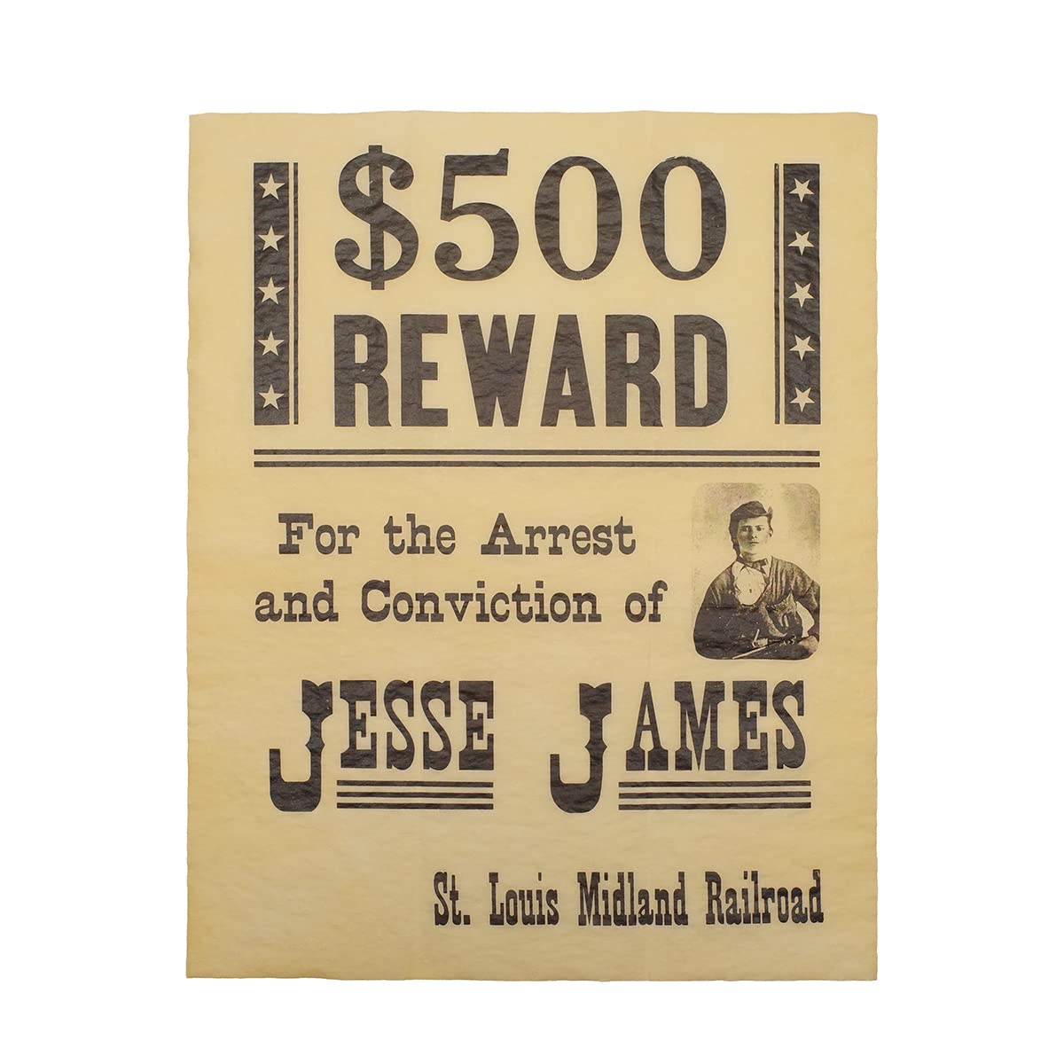 Amazon.com: Treasure Gurus Outlaw Jesse James Wanted $500 Reward Poster ...
