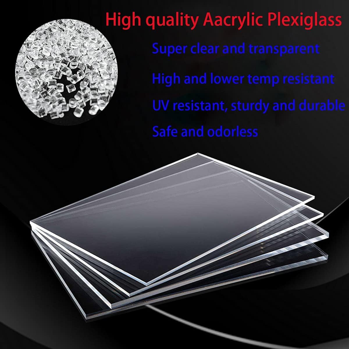 TSKDKIT 3mm Acrylic Sheet A4 Plexiglass Sheet Clear Plastic Sheet A4 ...